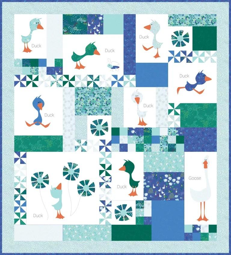 Duck Duck Goose - Embroidery Quilt Kit – Bits 'n Pieces Quilt Shop