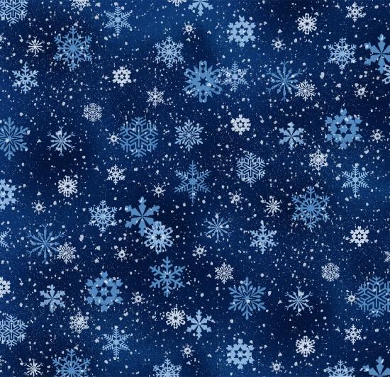Landscape Medley Snowflakes - Night Blue – Bits 'n Pieces Quilt Shop