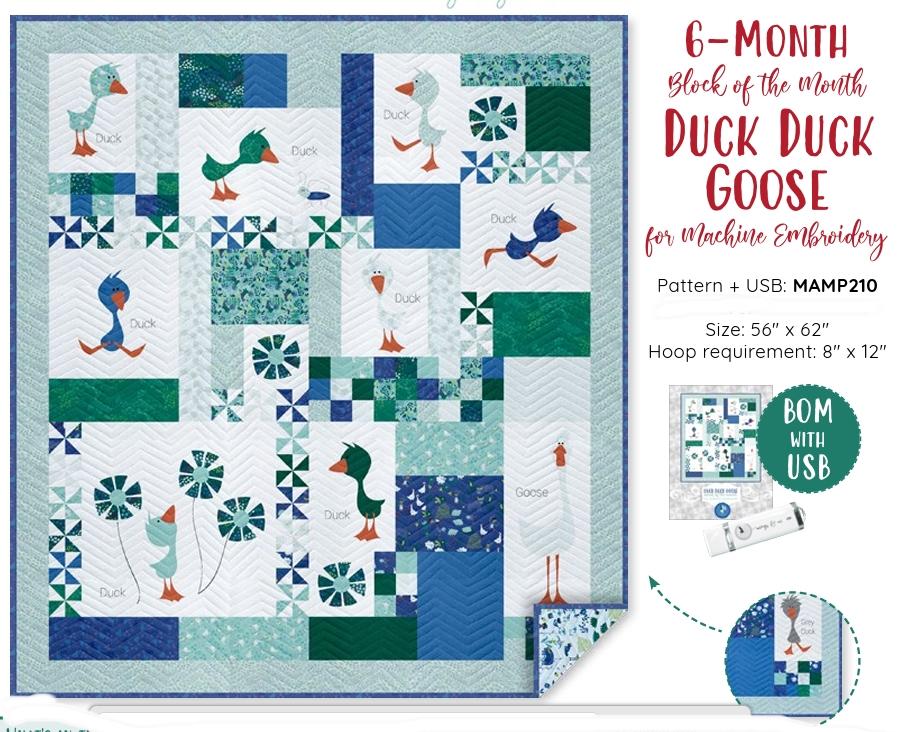 Little Boy Blue Duck Duck Goose USB/Pattern for Machine Embroidery ...