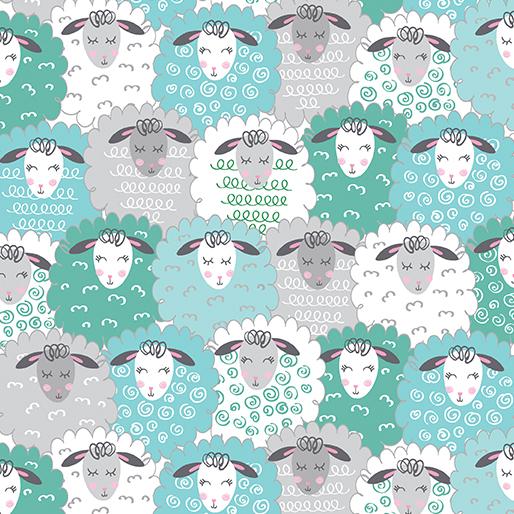 Sweet Little Lamb Cozy Lamb - Aqua – Bits 'n Pieces Quilt Shop