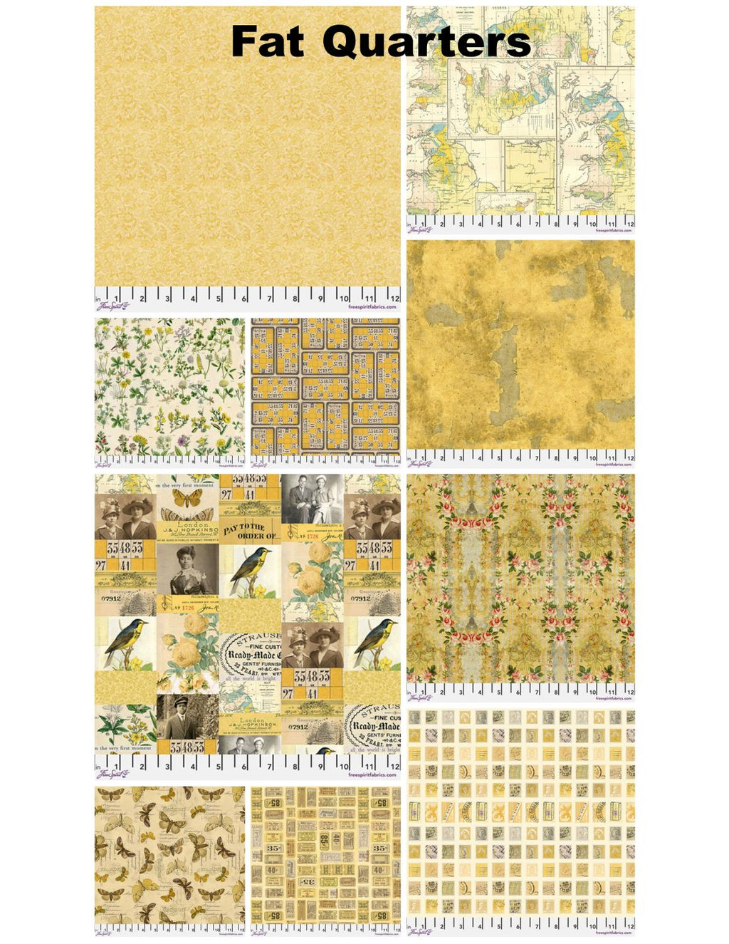 Tim Holtz Palette Yellow Fat Quarter Bundle - 10 pcs – Bits 'n Pieces ...