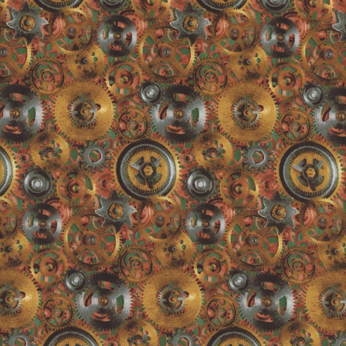 Time Travel Gears - Gold – Bits 'n Pieces Quilt Shop