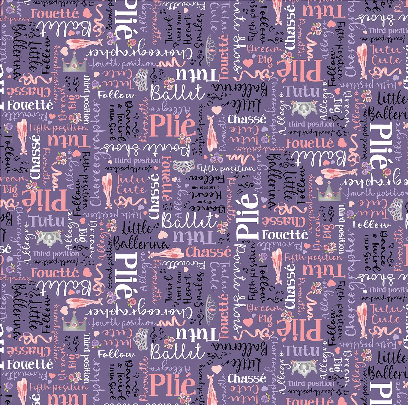 Tutu Cute Words - Purple – Bits 'n Pieces Quilt Shop
