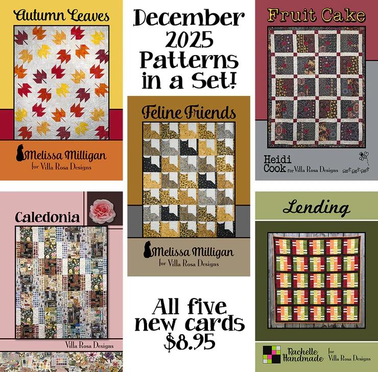Villa Rosa Monthly Patterns December 2025 – Bits 'n Pieces Quilt Shop