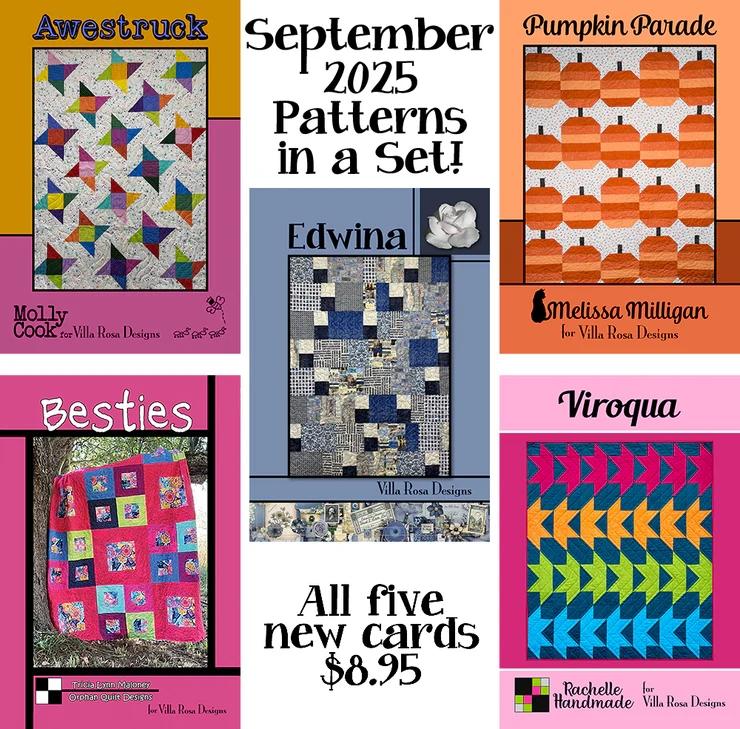 Villa Rosa Monthly Patterns September 2025 – Bits 'n Pieces Quilt Shop