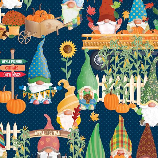 Falling for Gnomes - Happy Fall Scenic - Dark Blue – Bits 'n Pieces ...