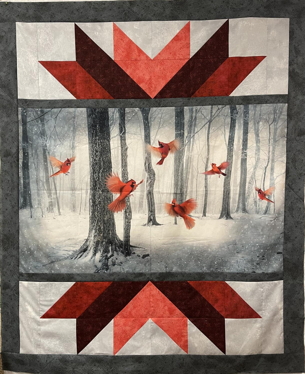 October Sky - Cardinal Call the Wind Quilt Kit – Bits 'n Pieces Quilt Shop
