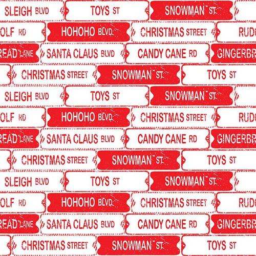 Vintage Whisperfor Santa Street Signs - Red – Bits 'n Pieces Quilt Shop